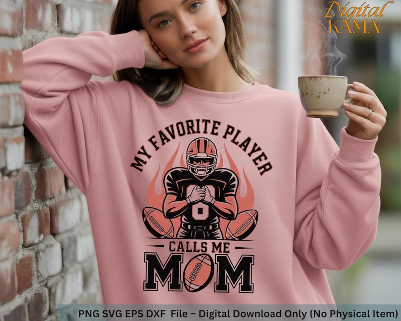Football Mom SVG: My Favorite Player, Varsity Design (digital Download ...