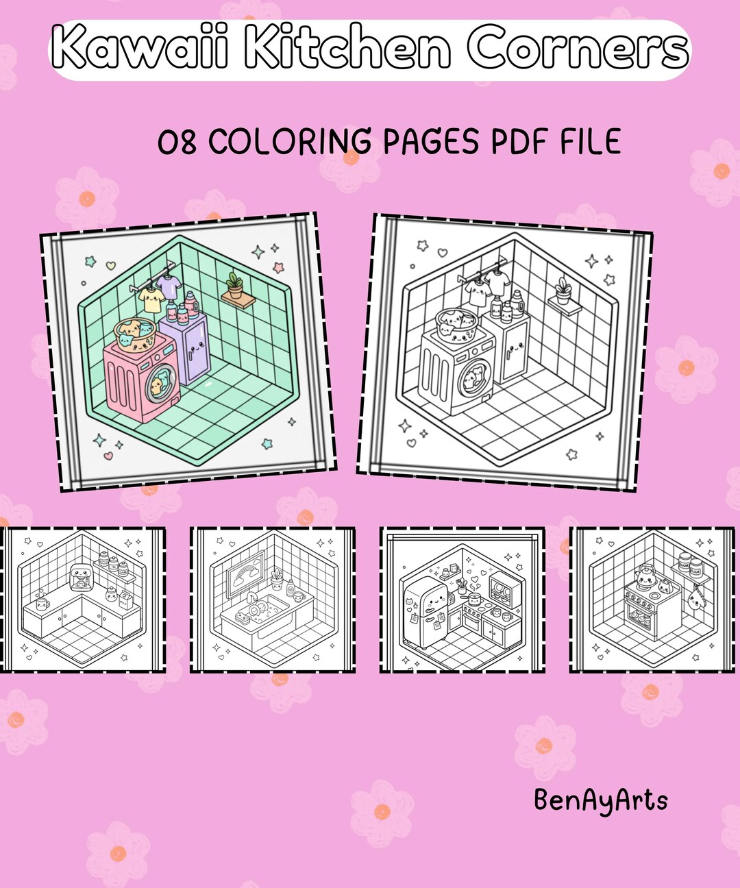 Kawaii Kitchen Corners : Super Cute Kitchen Corners Characters Coloring ...