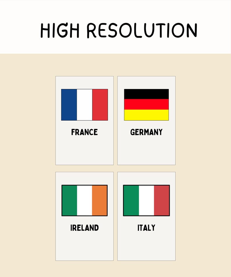 Country Flags Flash Cards | Instant Download | World Flags Printable ...