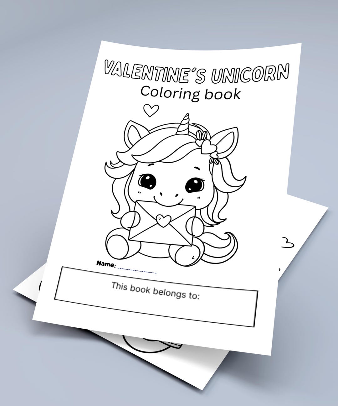 Unicorn Valentine Coloring Pages, Kids Activity (PDF Pattern) - Etsy