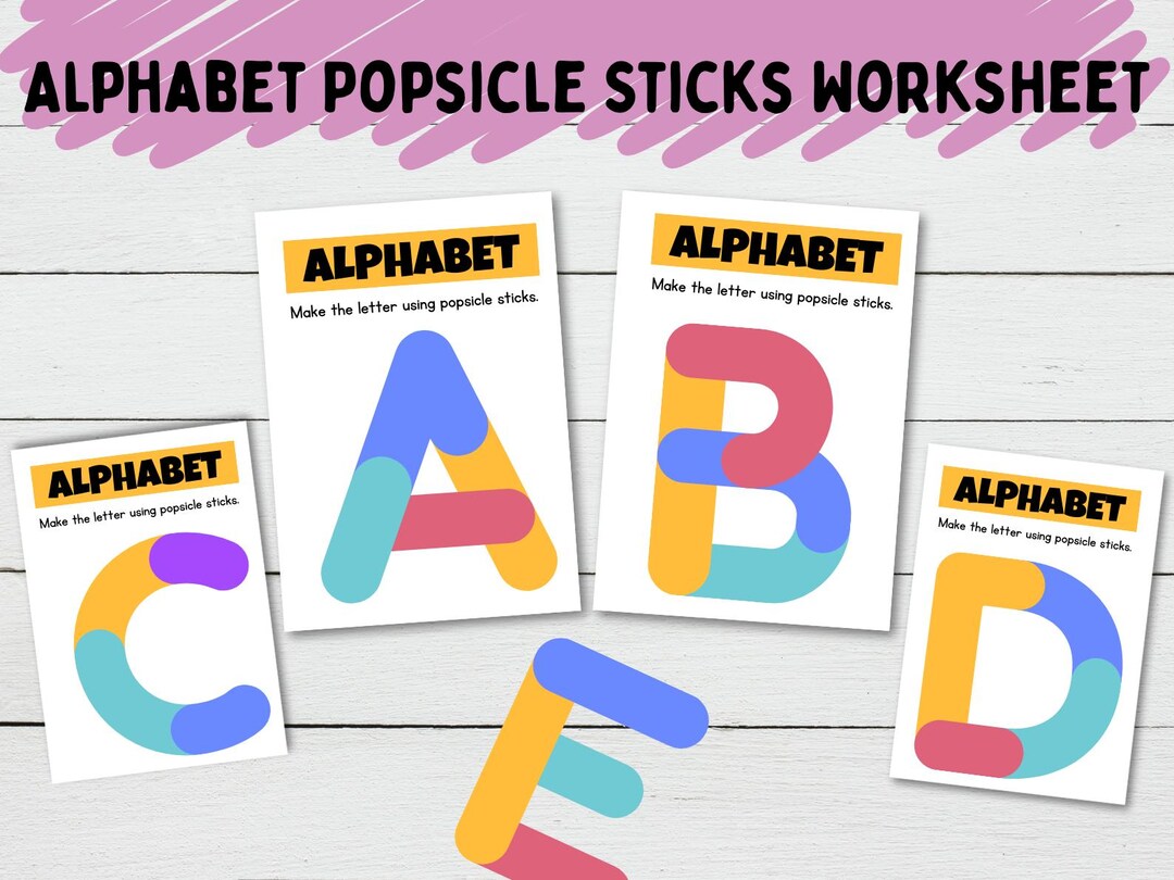 ABC Popsicle Sticks Alphabet Activity Game for Toddlers Montessori ...