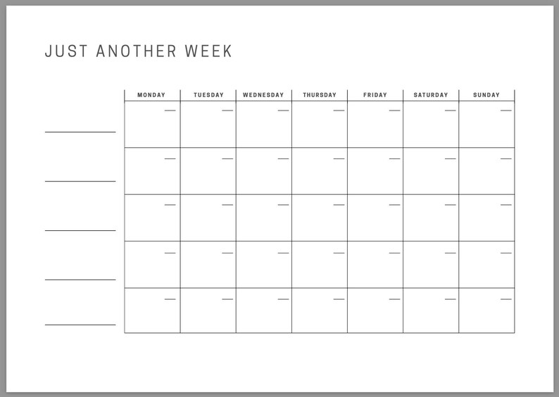 Simple Weekly Family Planner (printable) - Etsy