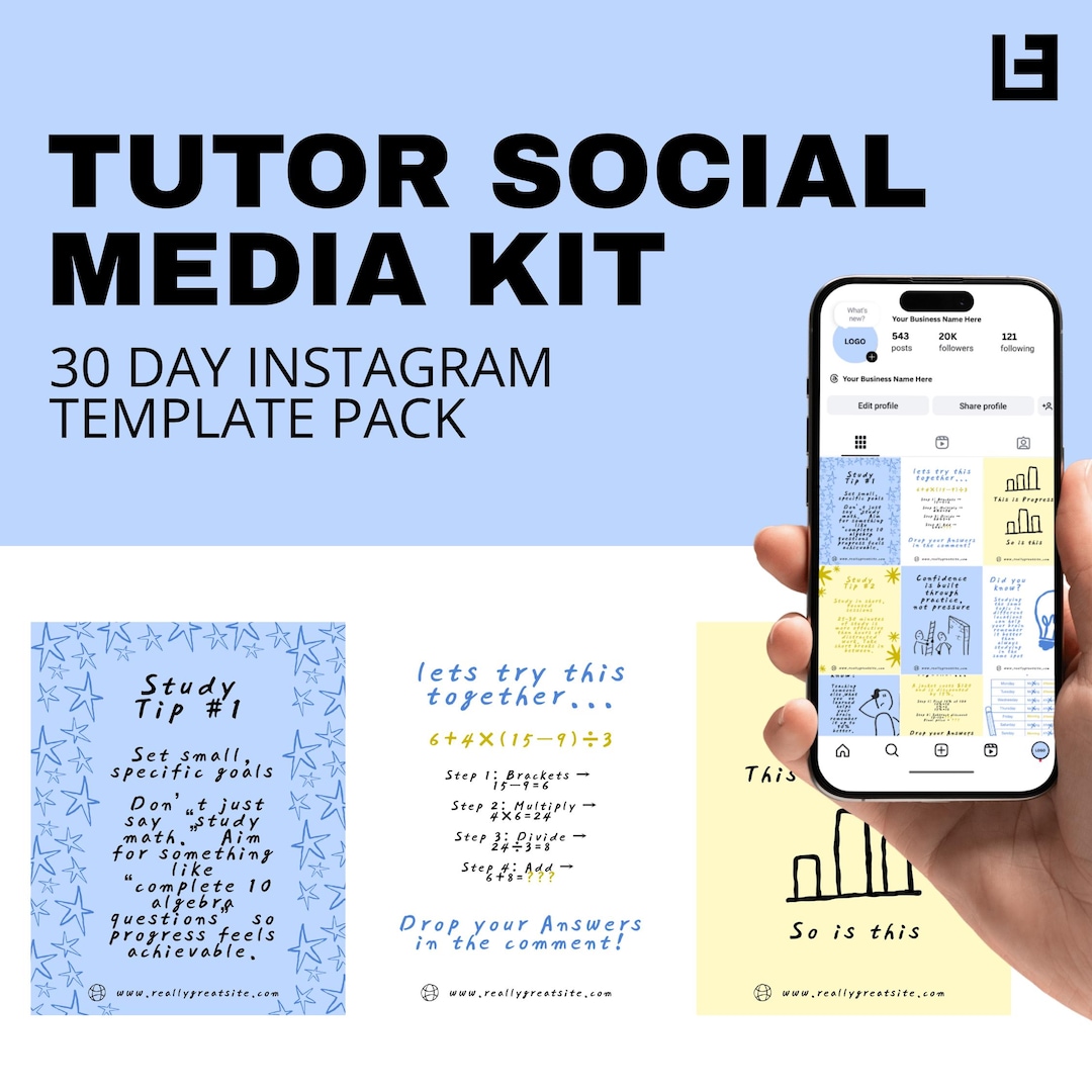 Tutor Instagram Templates – 30 Editable Canva Posts for Personal Tutors ...
