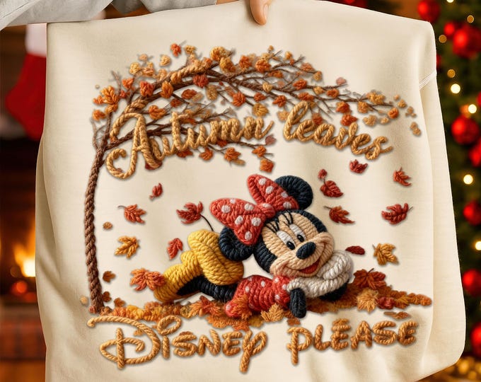 Minnie Mouse Faux Crochet Png, Latch Hook Yarn Autumn Leaves Png ...