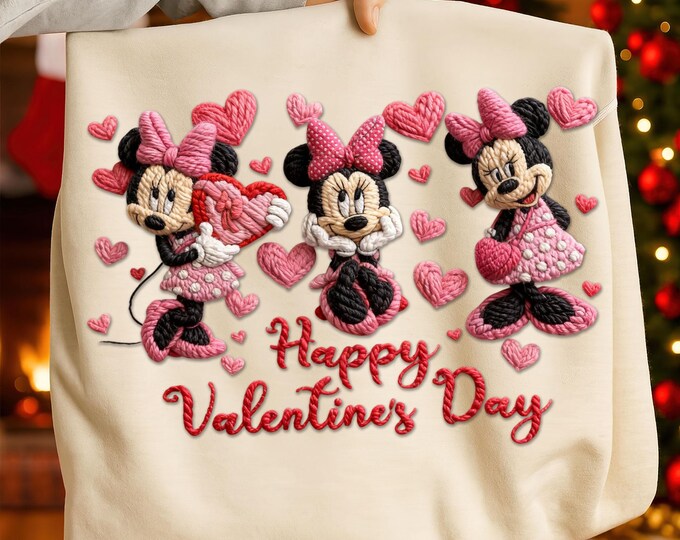 Minnie Mouse Valentine PNG, Disneey Valentine Mouse Latch Hook Yarn Art ...