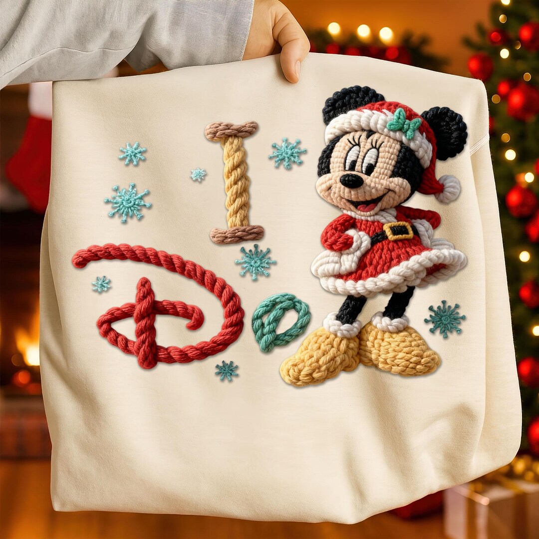 Minnie Disneyland I Do Faux Crochet PNG, Disneyworld Christmas Latch ...