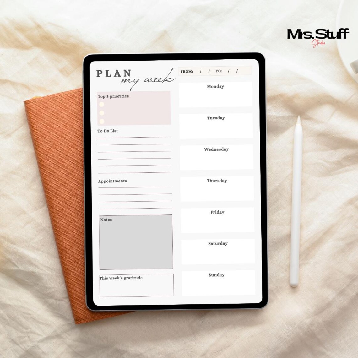 Printable Weekly Planner Template PDF| Simple, Minimalist Planner ...