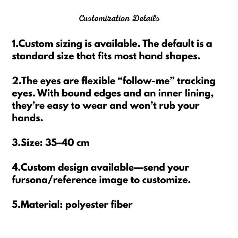 Custom Furry Hand Puppet With Tail, Washable Fursona Puppet, Fursuit ...