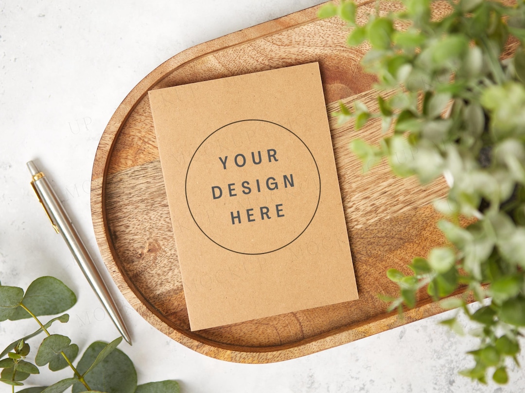 Greeting Card Mockup Kraft Brown. Card Mockup. Birthday Card Mockup ...