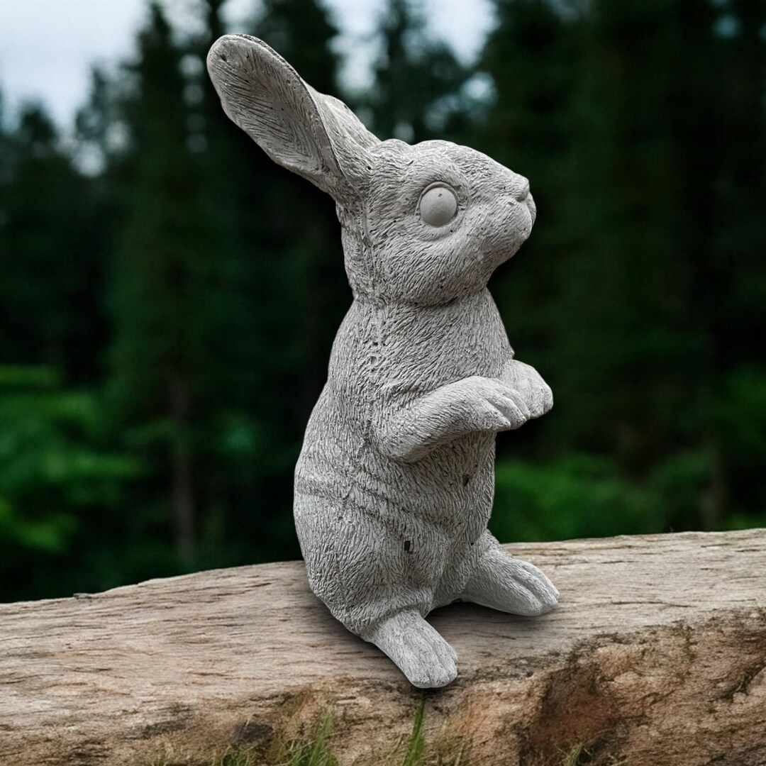 Outdoor Bunny Sculpture Concrete Rabbit Figurine Cement Animal Decor ...