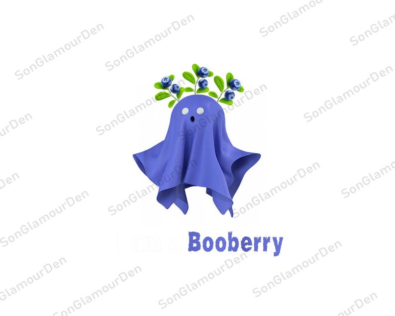 Funny Halloween Blueberry Ghost PNG, I'm a Booberry Clipart, Cute ...