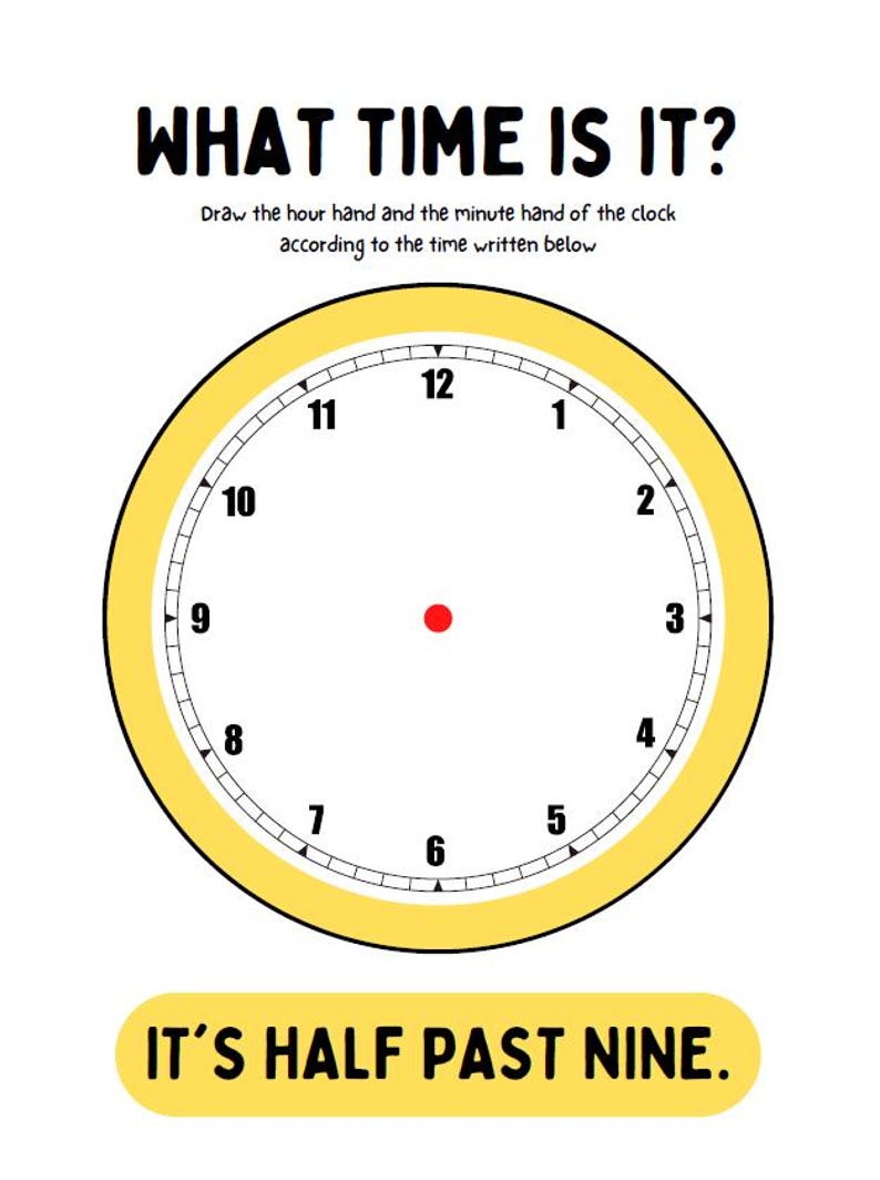 Telling Time Worksheets: 45-page Printable Pack for Kids Ages 5-8 (PDF ...