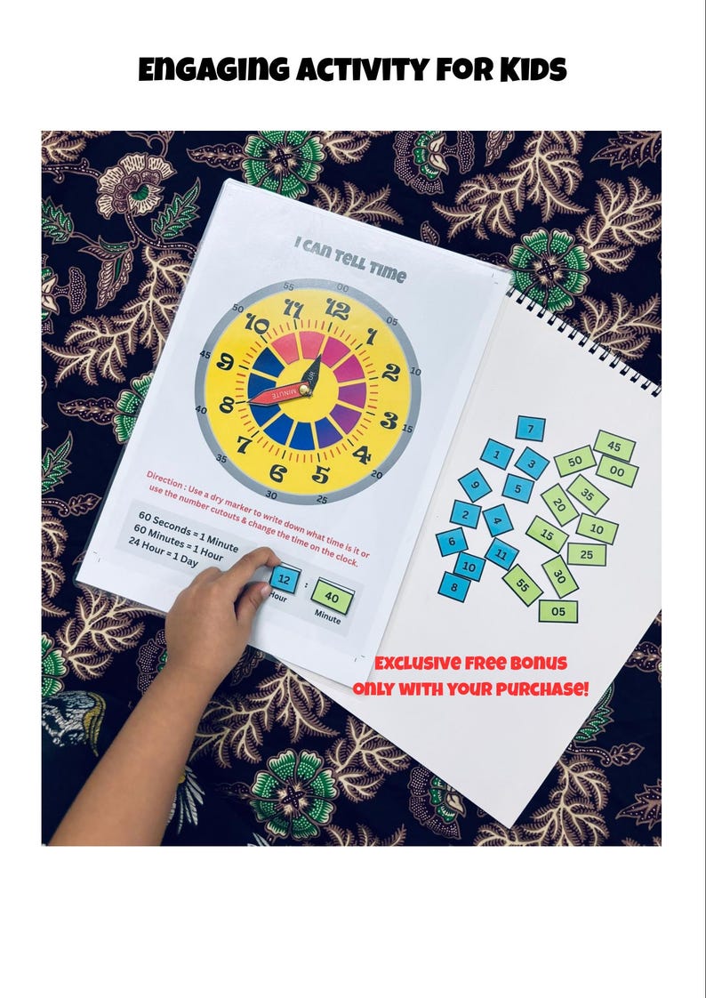 Telling Time Worksheets: 45-page Printable Pack for Kids Ages 5-8 (PDF ...