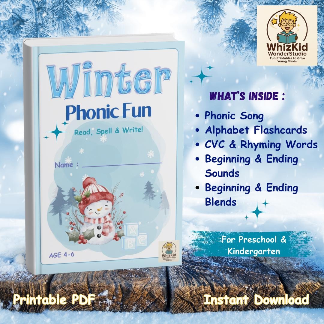 Winter Phonic Worksheet - Printable Literacy Activities Early Reading ...