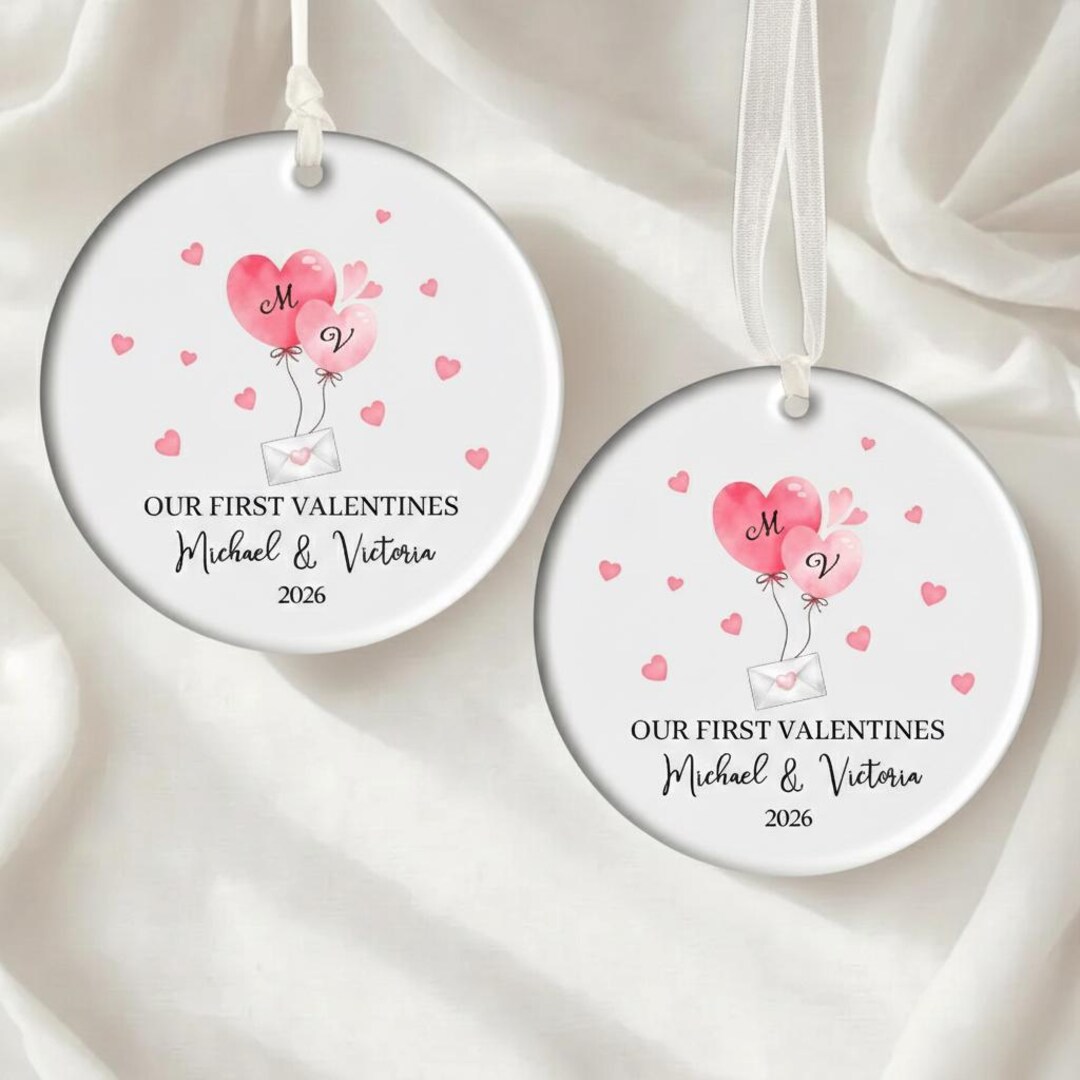 Personalized Our First Valentine Ornament, Valentine's Day Keepsake ...