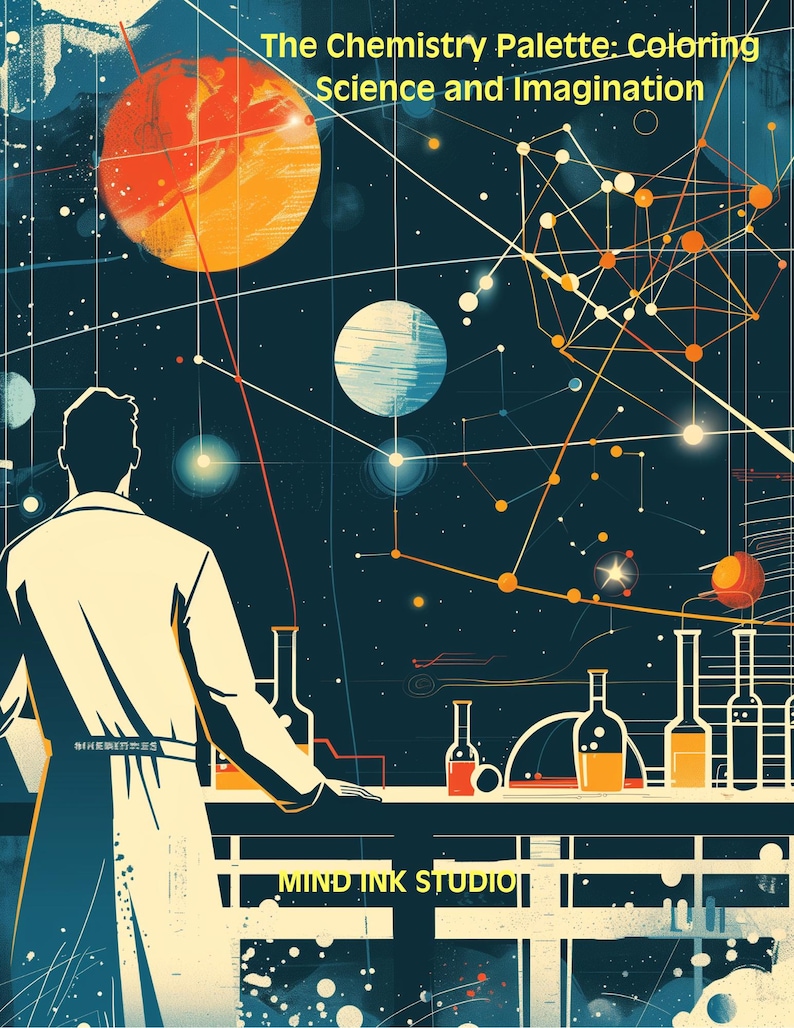 Retro Futuristic Chemistry Coloring Book for Adults – Science ...