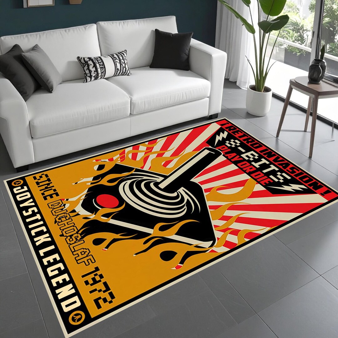8-bit Retro Game Rug: Arcade Decor, Gamer Gift - Etsy