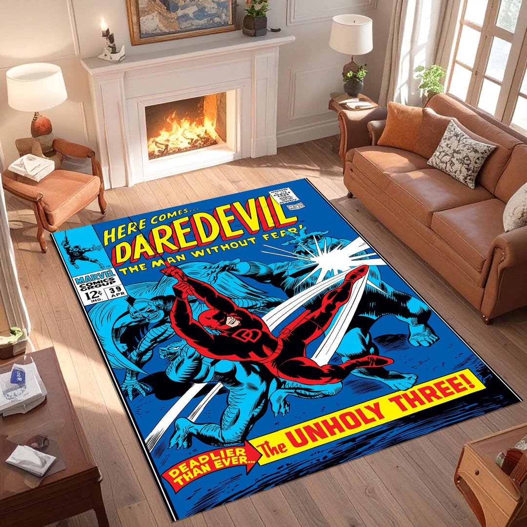 Daredevil Comic Book Rug: Retro Superhero Decor - Etsy