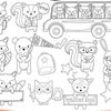 Woodland Animals Digital Stamps, Woodland Clipart - Instant Download - Etsy