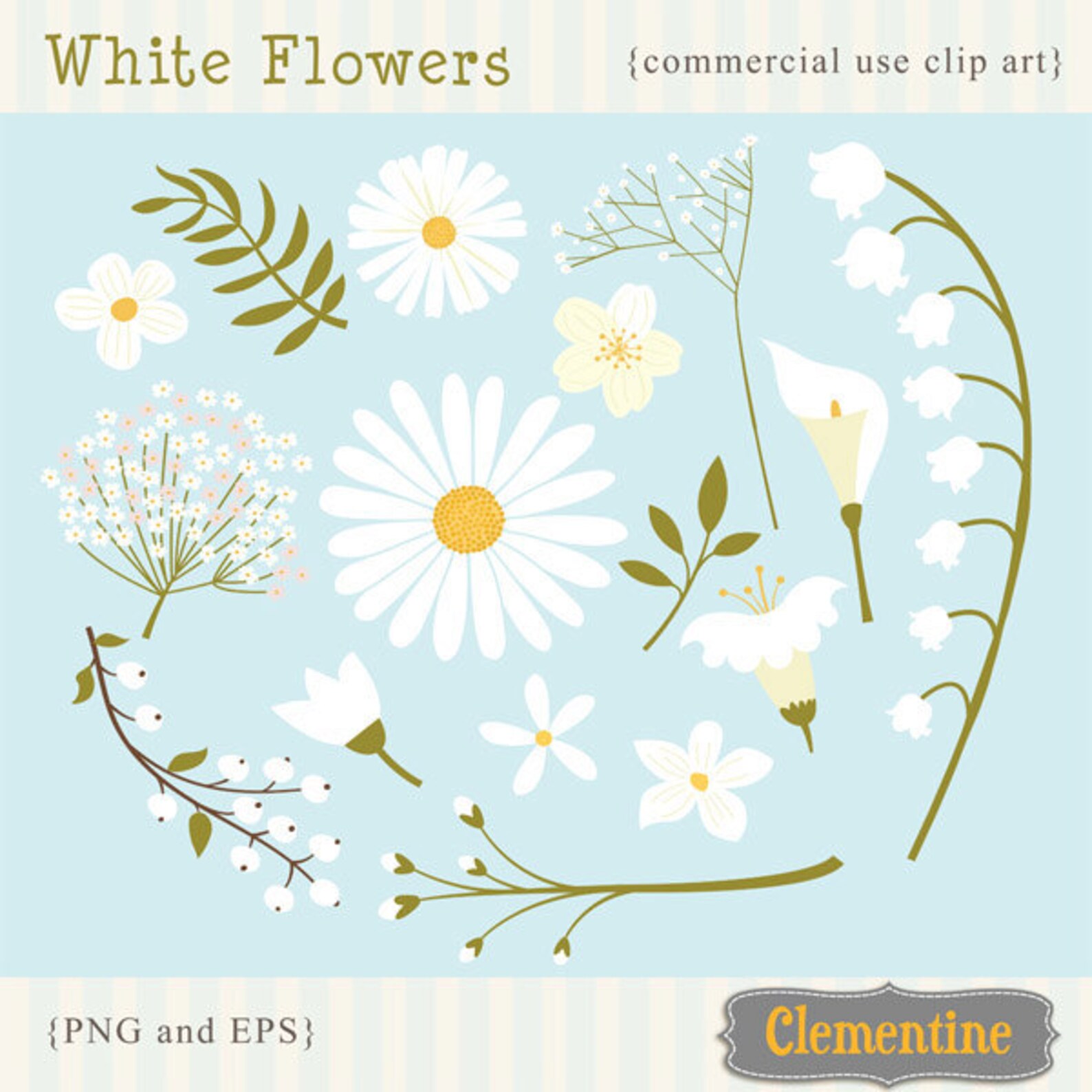 White Flowers Clip Art Images, White Flowers Vector, Royalty Free Clip ...