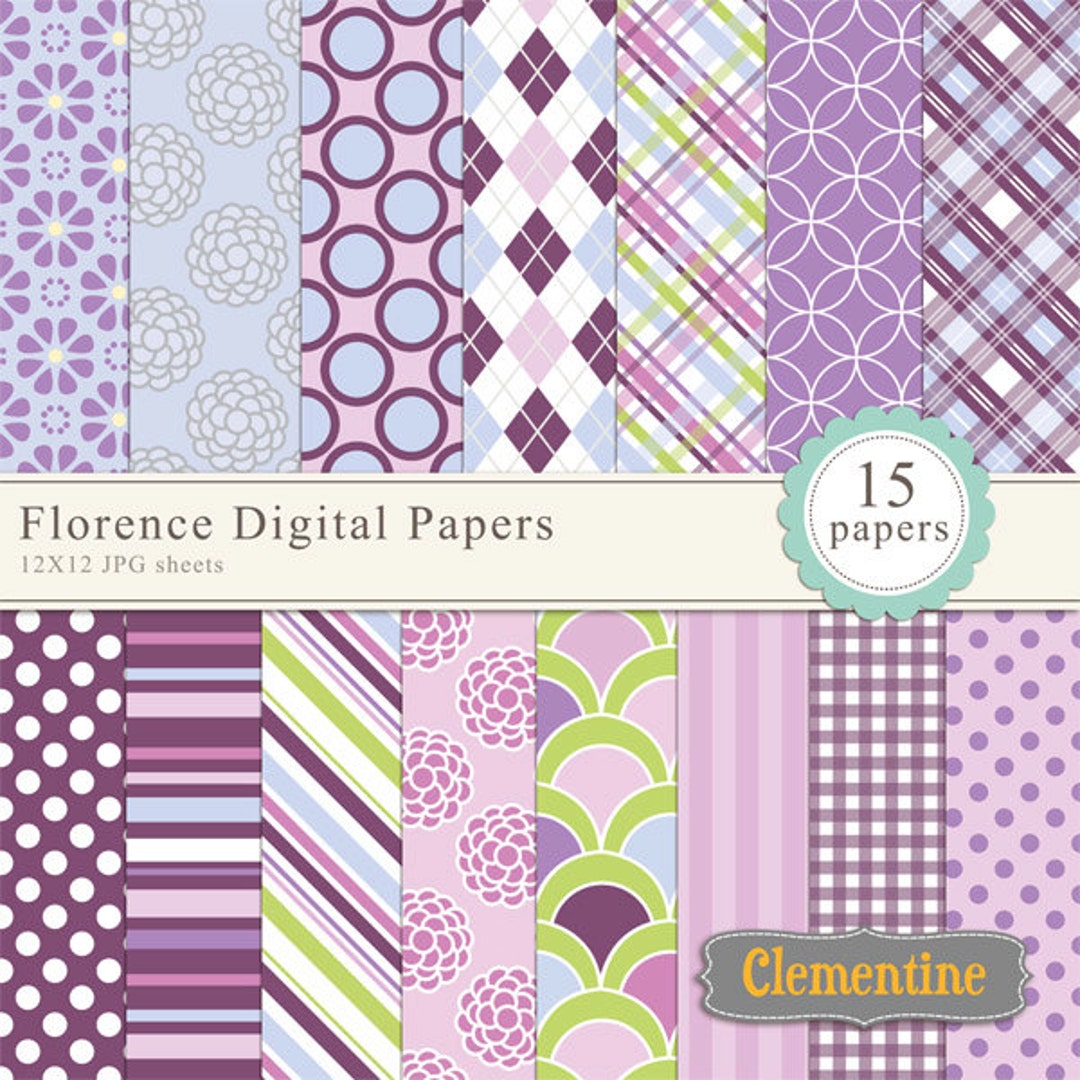 Floral Digital Scrapbook Paper 12x12, Royalty Free Digital Paper ...