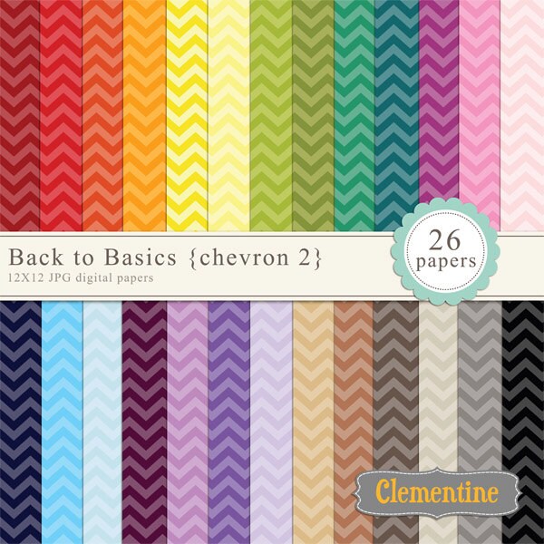 Chevron Digital Paper 12x12, Digital Scrapbooking Paper, Royalty Free ...