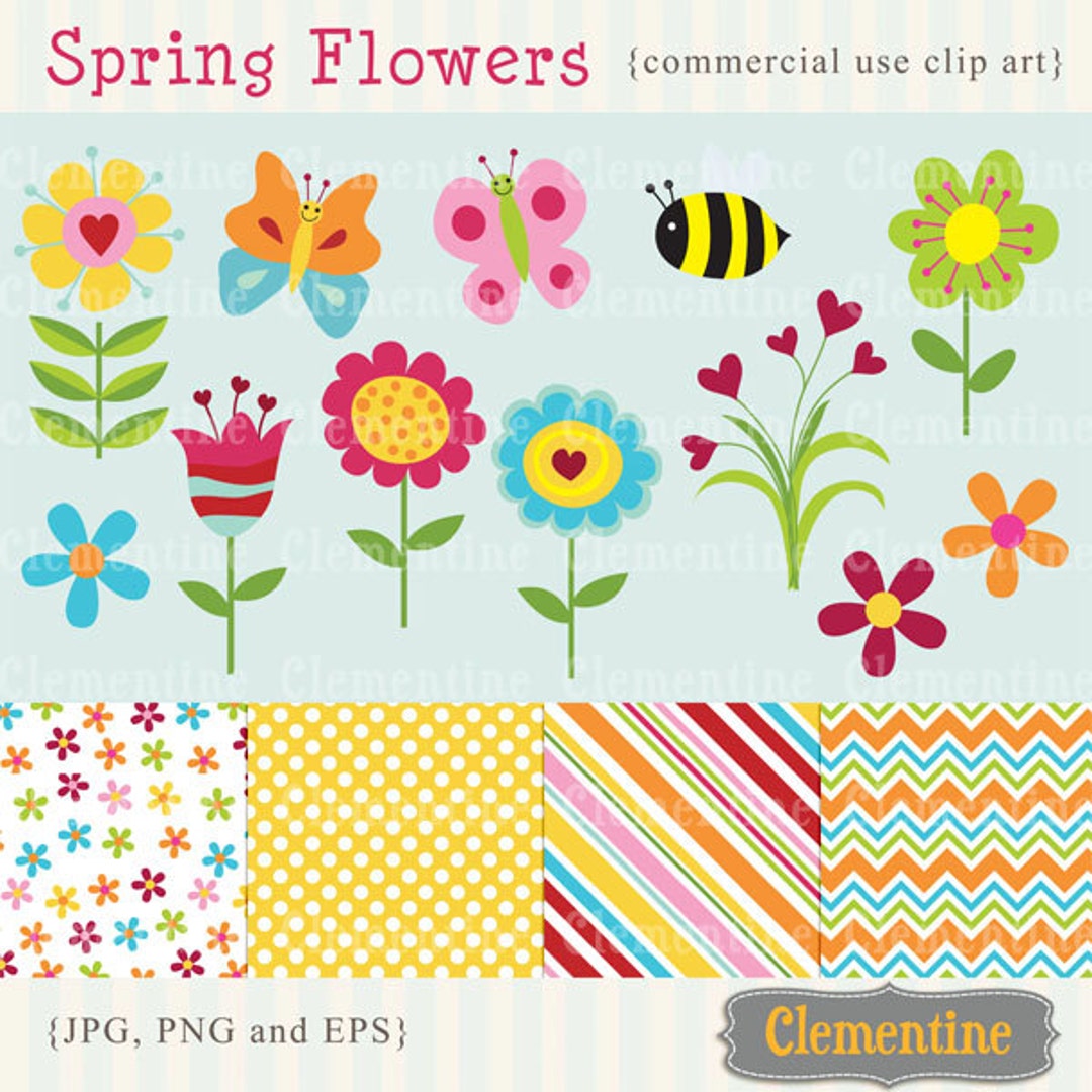 Spring Flowers Clip Art Images, Flower Clipart, Flower Vector, Royalty ...