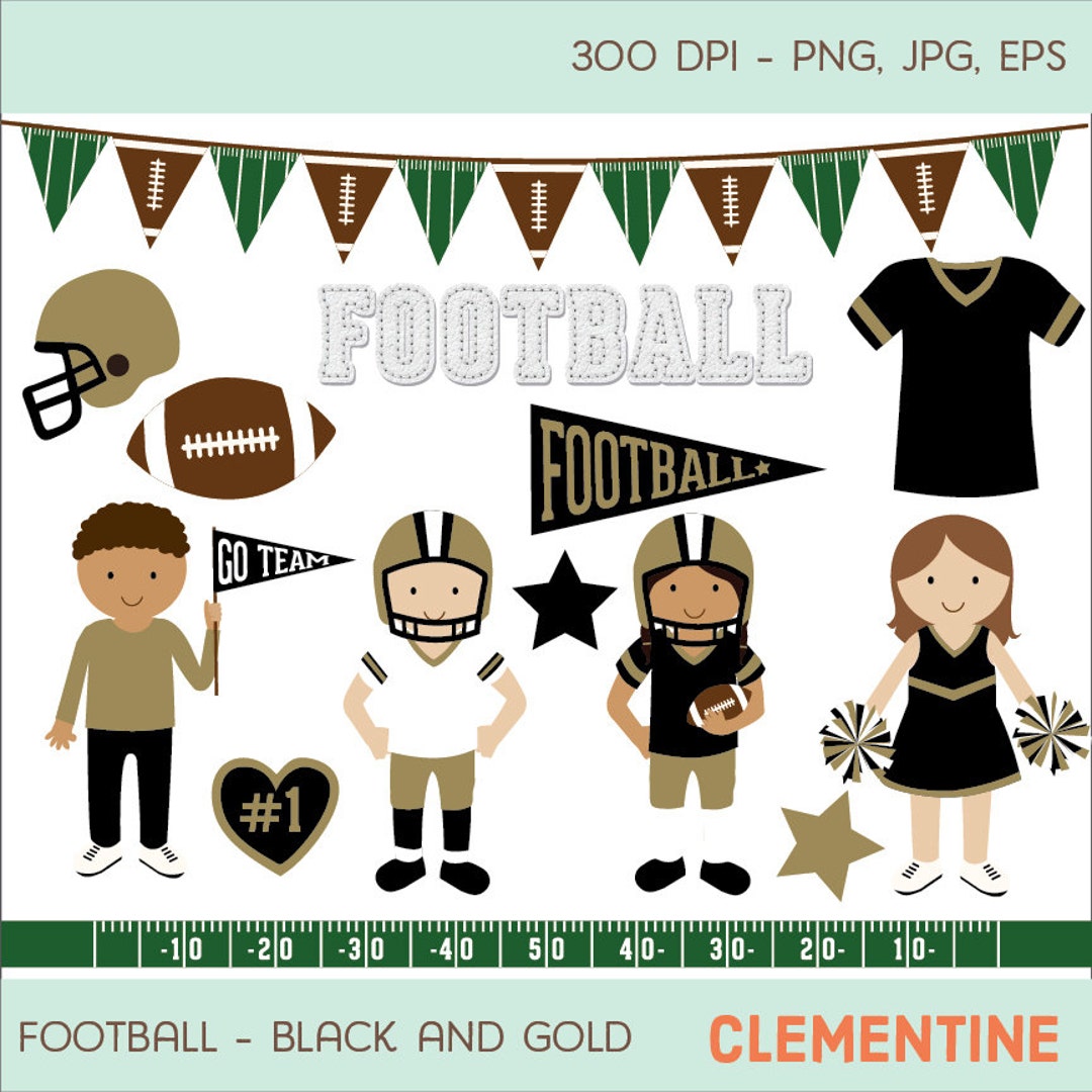 Black and Gold Football Clip Art Images, Sports Clipart, Football ...