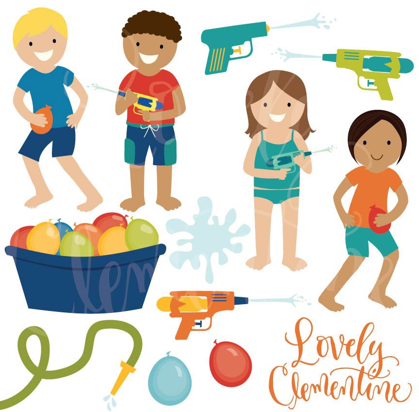 Kids Water Fun Clip Art
