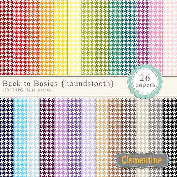 Houndstooth digital paper 12x12, digital scrapbooking paper, royalty ...