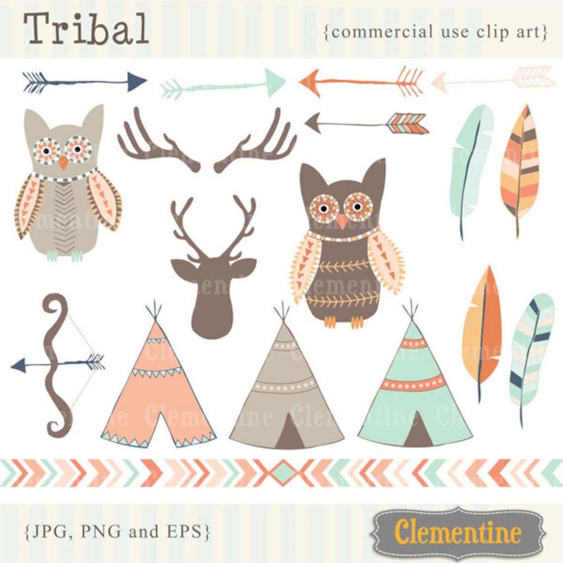 Tribal Clip Art Images, Tribal Clipart, Tribal Vector, Royalty Free ...