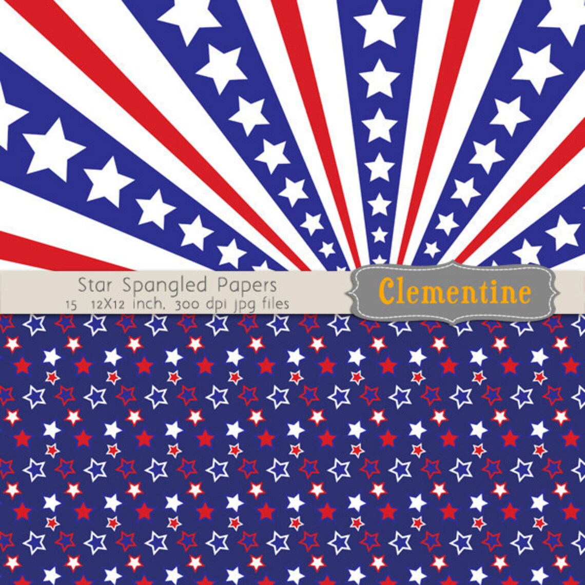 Independence Day Paper Pack 12x12, 4th of July Digital Paper, Patriotic ...