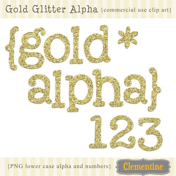 Gold Glitter Alphabet, glitter alpha clip art images, commercial use ...