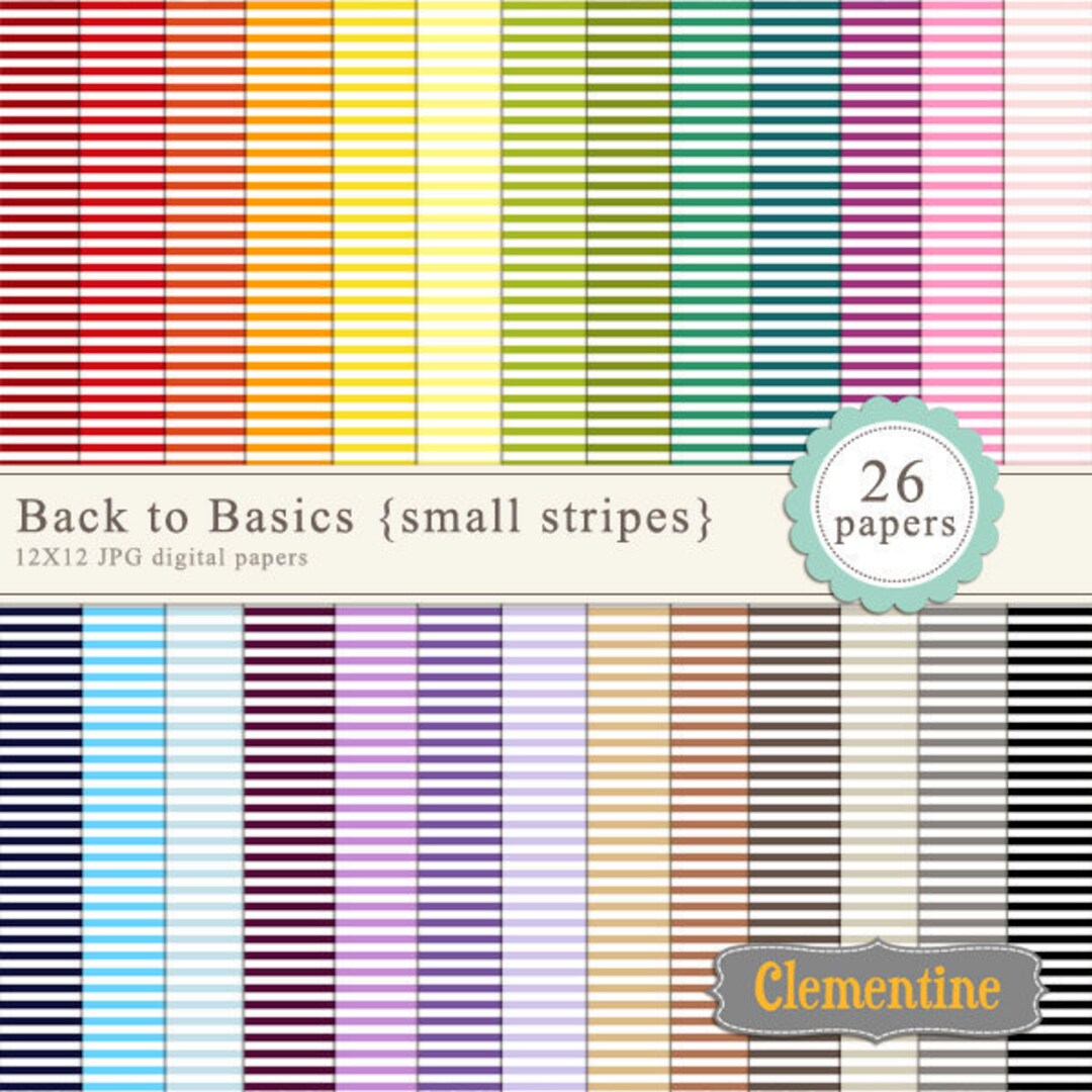 Striped Digital Paper 12x12, Digital Scrapbooking Paper, Royalty Free ...