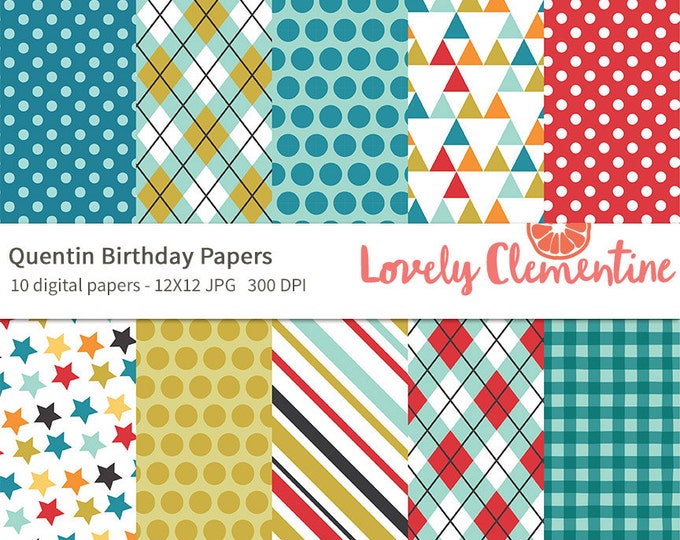 Quentin Birthday Papers 12x12 Birthday Digital Papers - Etsy Canada
