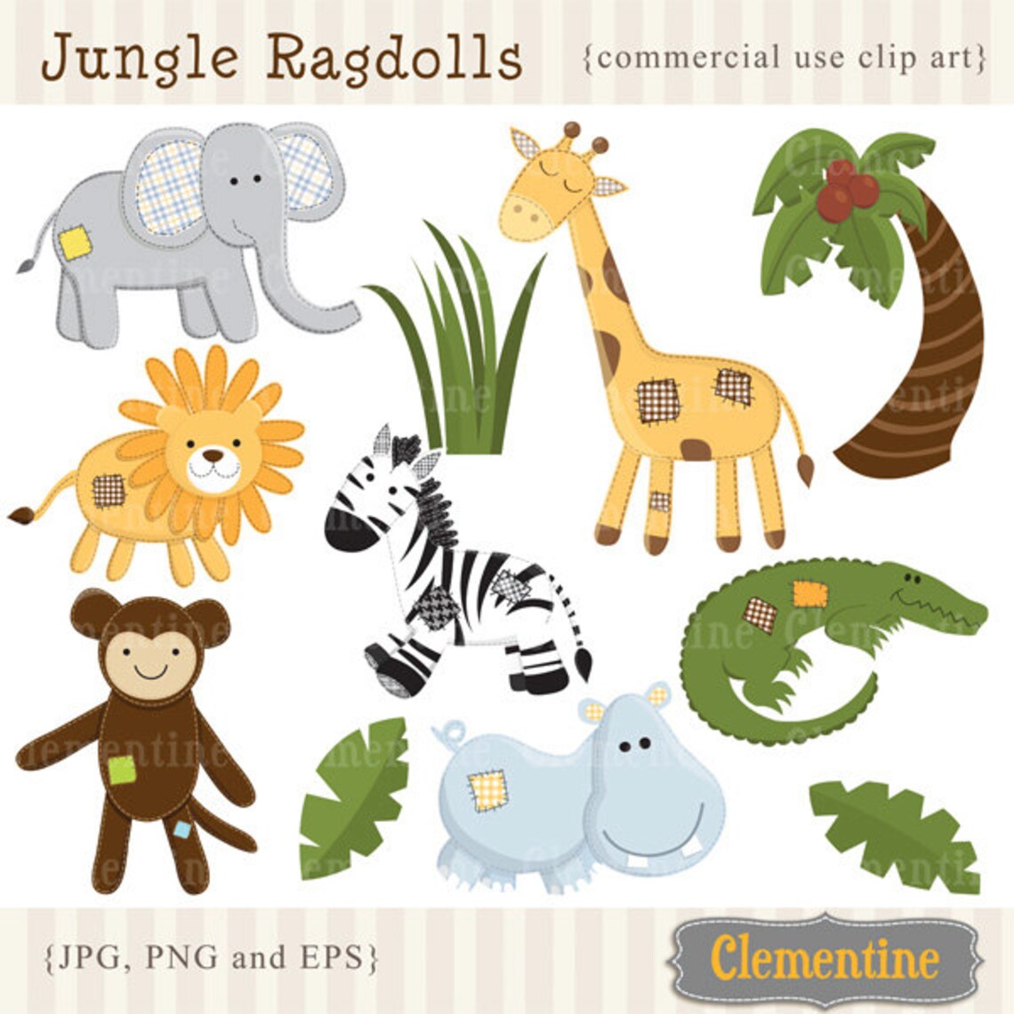 Jungle Clip Art Images, Safari Clipart, Elephant Clip Art, Royalty Free ...
