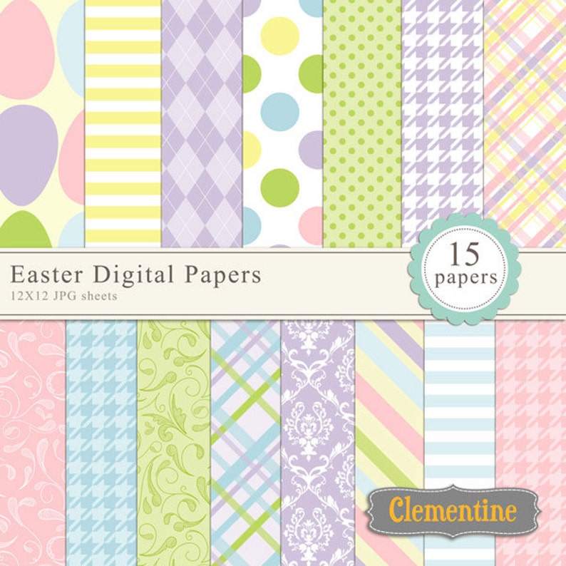 Easter Digital Paper 12x12, Digital Scrapbooking Paper, Royalty Free ...