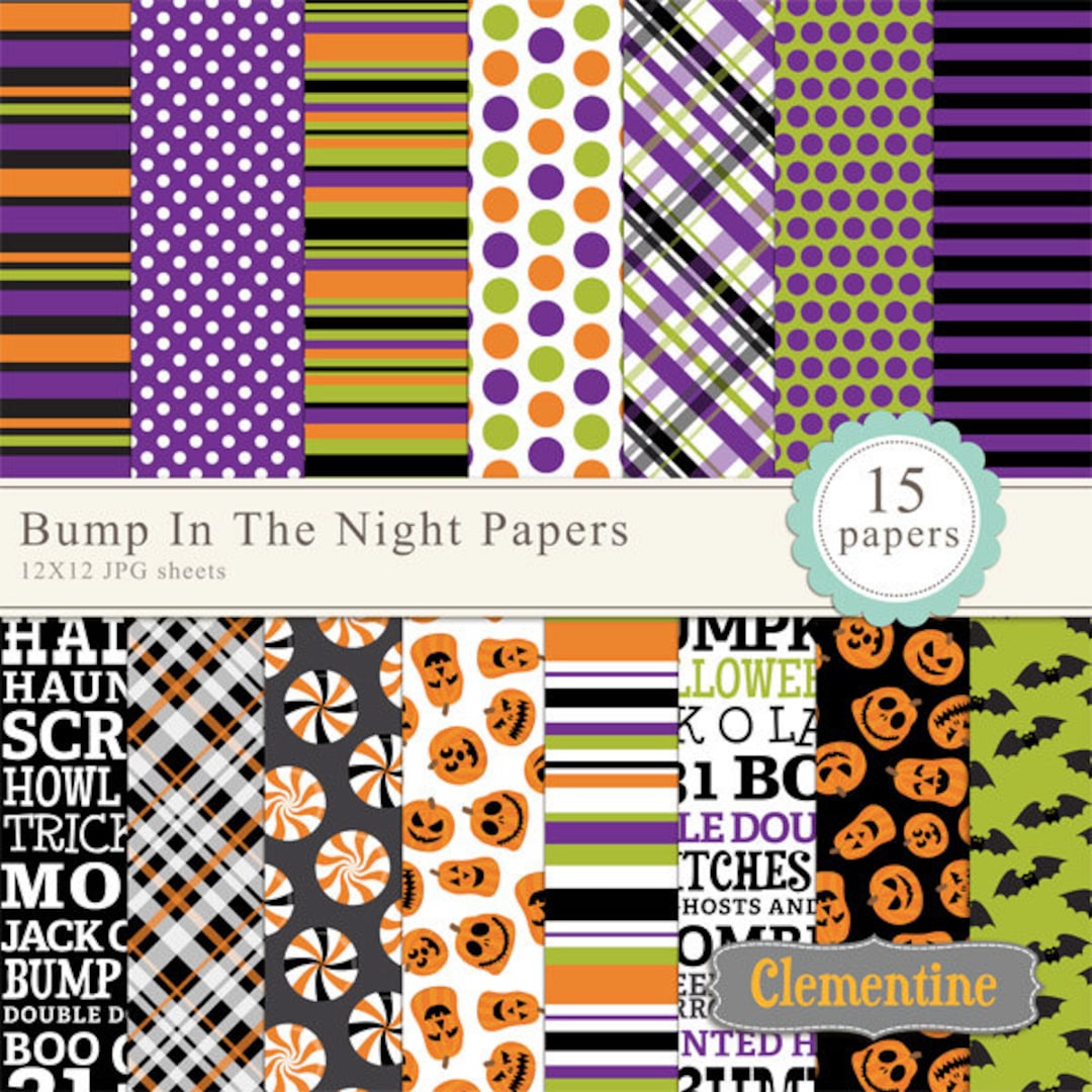 Halloween Digital Paper 12x12, Digital Scrapbooking Paper, Royalty Free ...