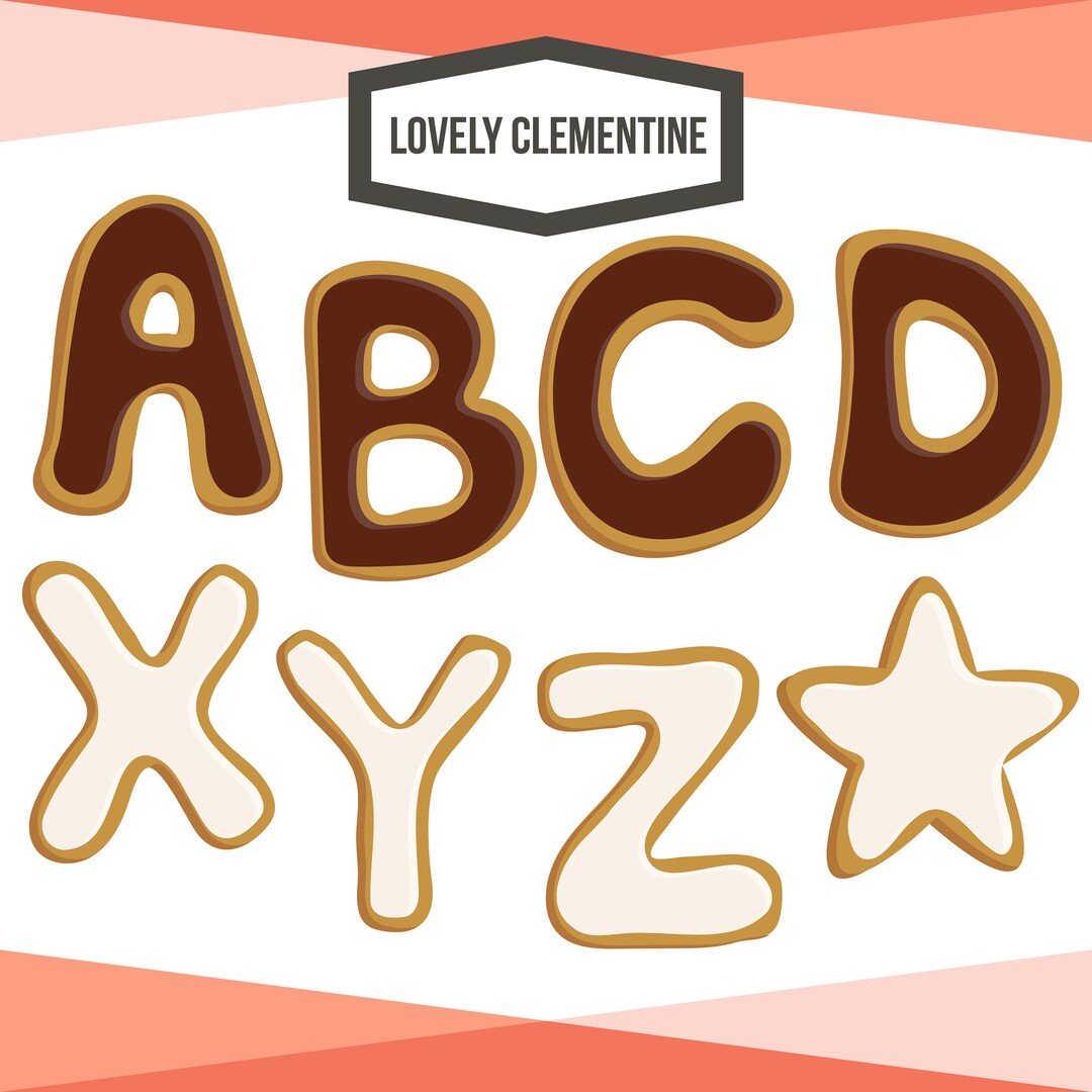 Cookie Alphabet, Cookie Alpha Clip Art Images, Commercial Use- Instant ...