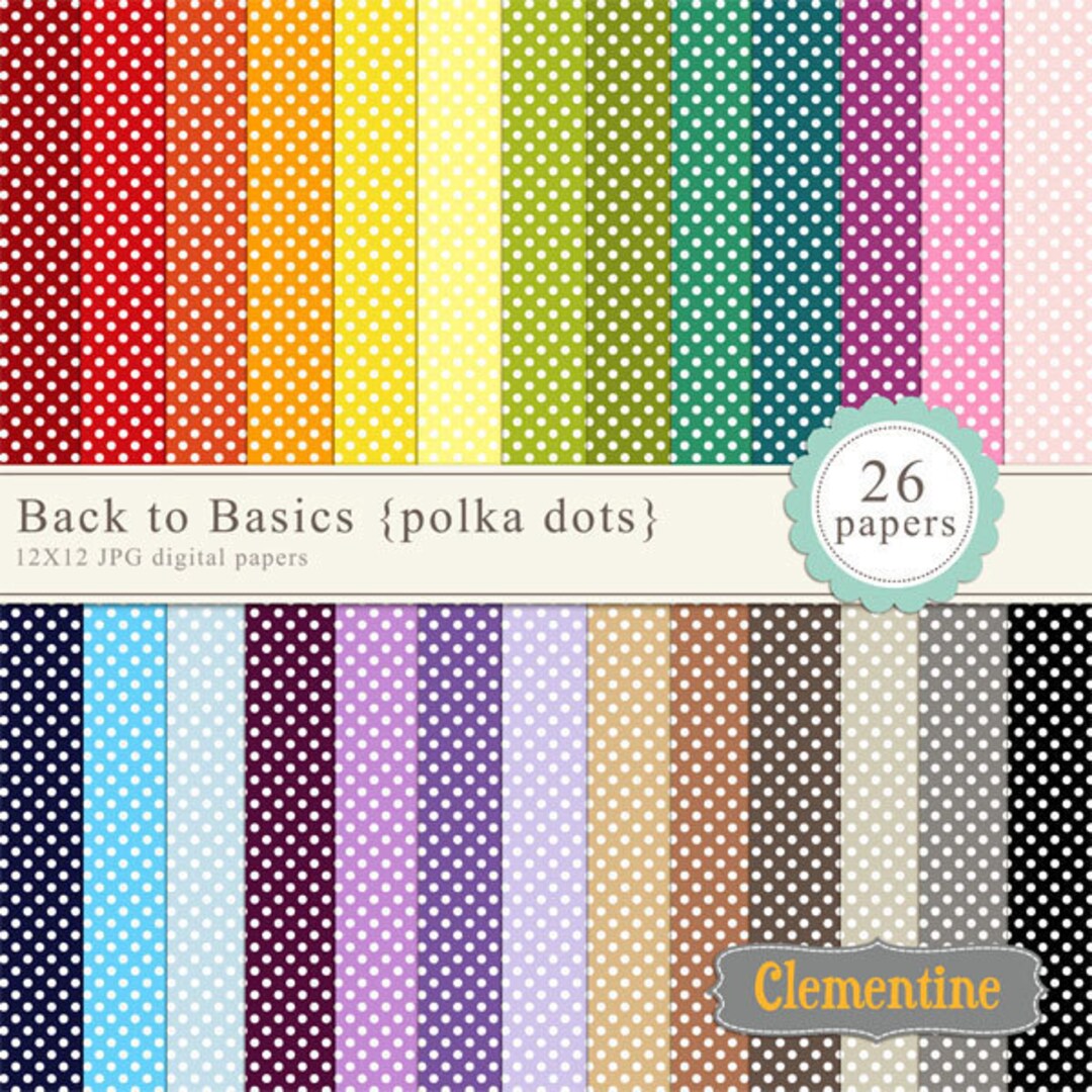 Small Polka Dot Digital Paper 12x12, Digital Scrapbooking Paper ...