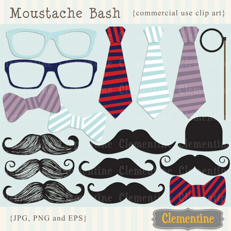 Mustache Clip Art - Etsy