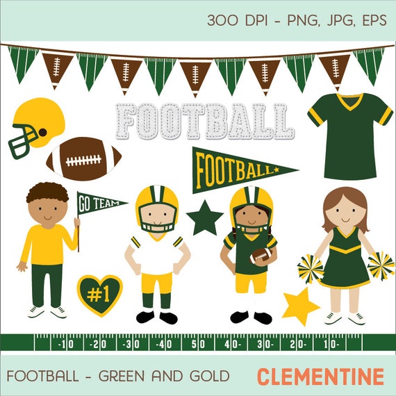 Green and gold football clip art images, sports clipart, football ...