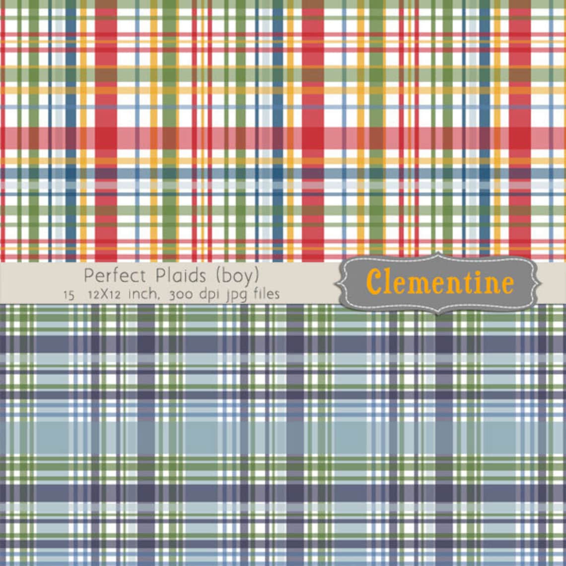 Printable Plaid Scrapbook Paper 12x12, Digital Scrapbooking Paper ...