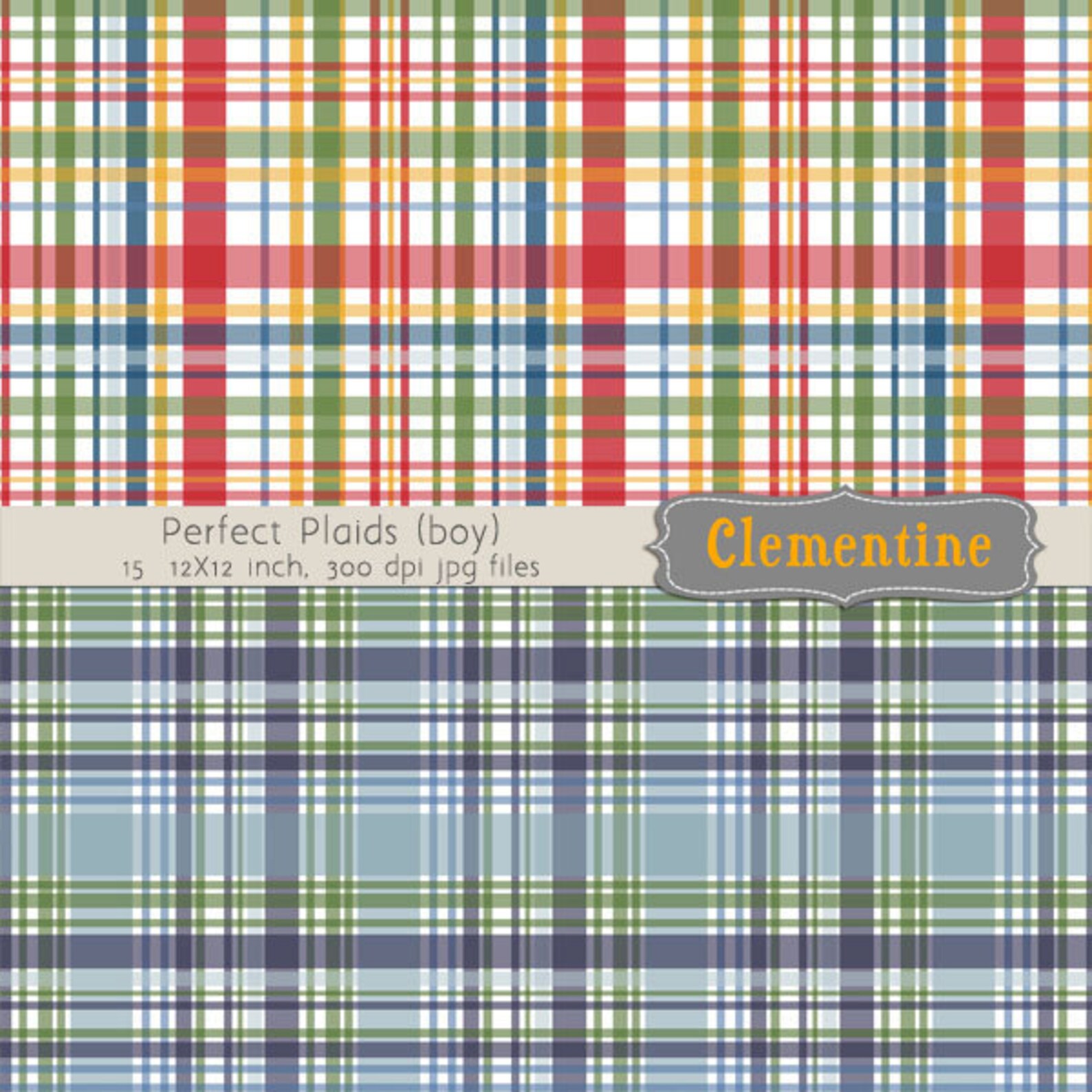 Printable Plaid Scrapbook Paper 12x12, Digital Scrapbooking Paper ...