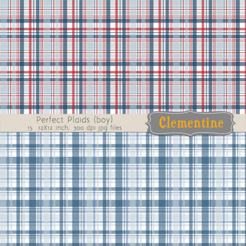Printable Plaid Scrapbook Paper 12x12, Digital Scrapbooking Paper ...