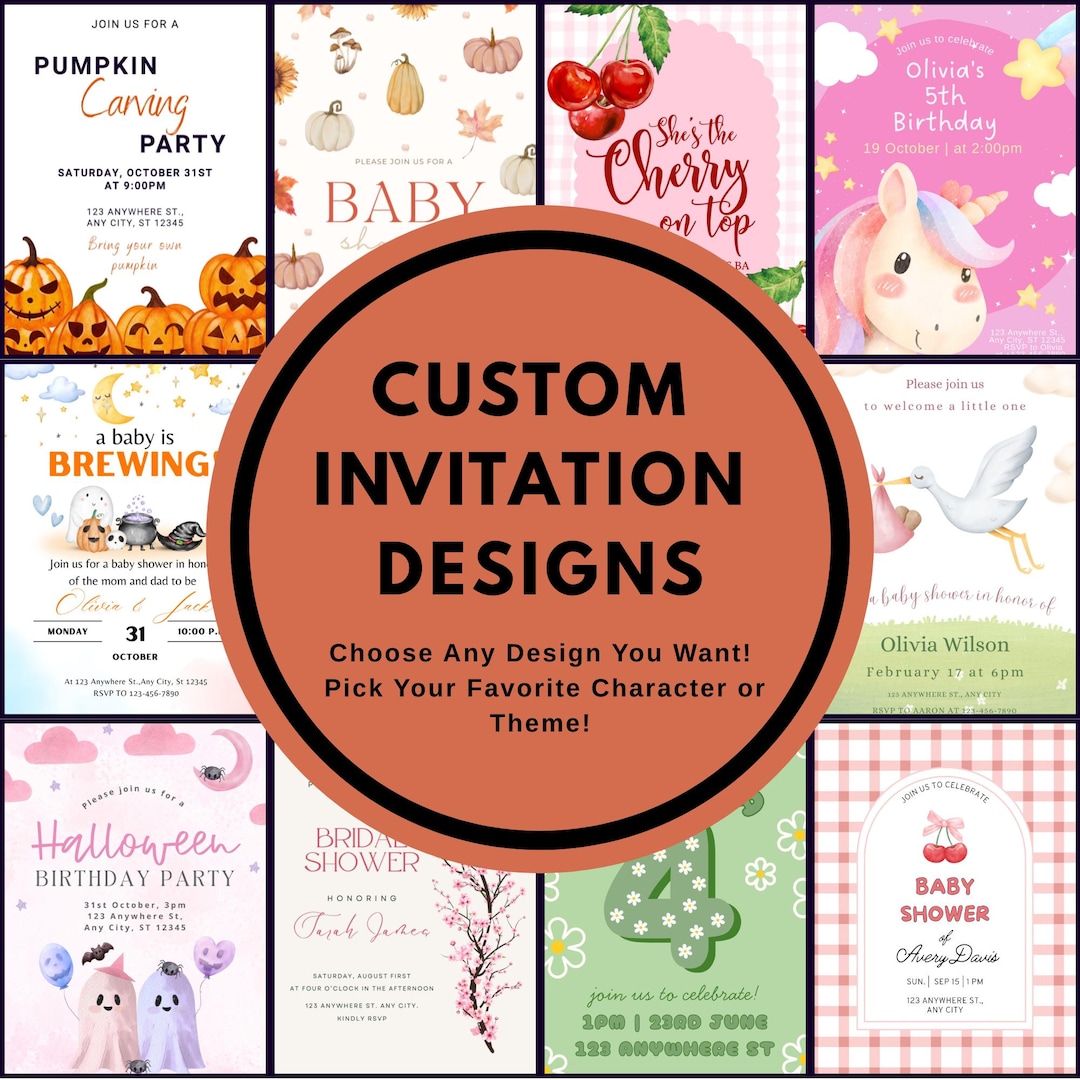 Custom Digital Invitation: Personalized Halloween, Birthday, Baby ...