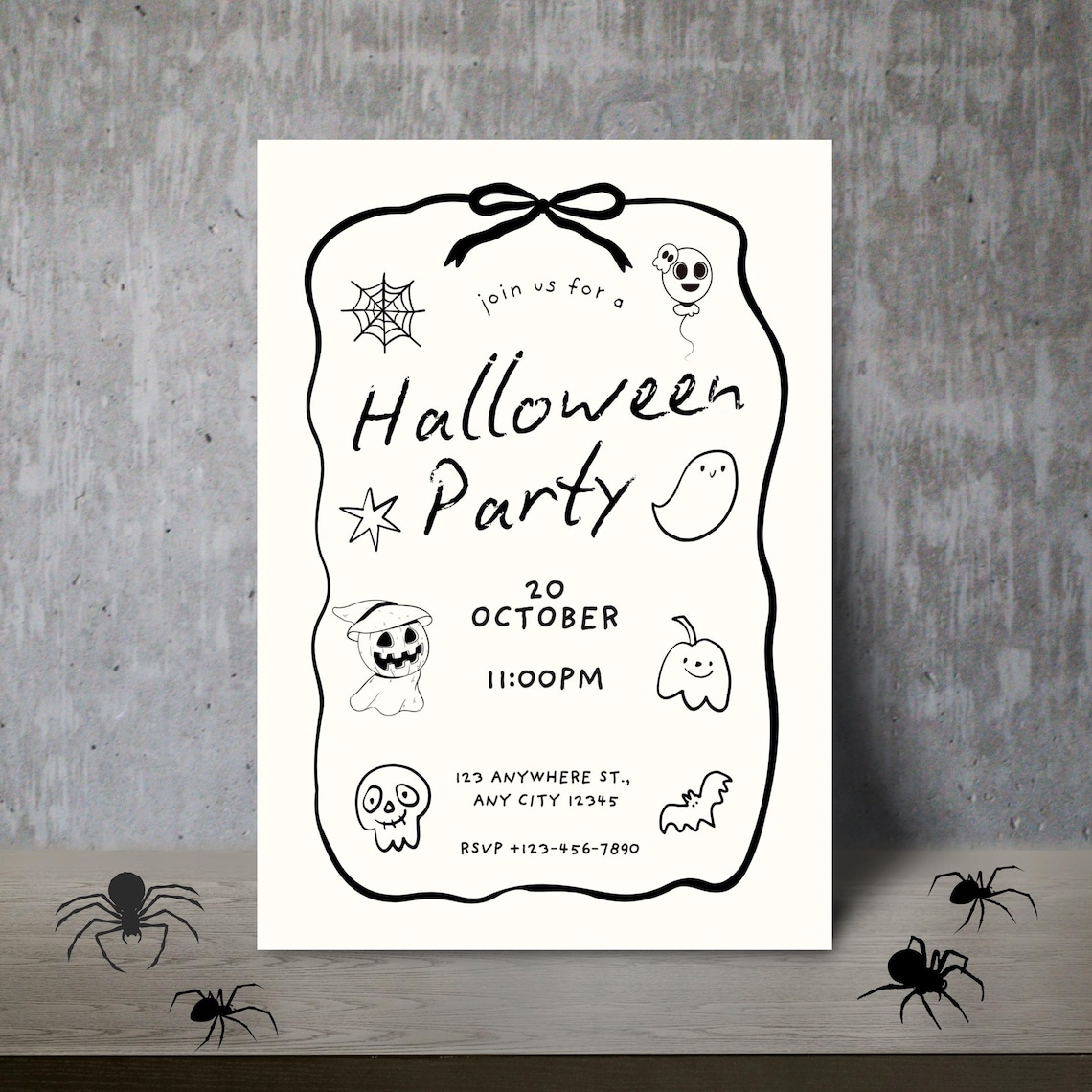 Editable Halloween Party Invitation Template: Spooky Design (digital ...