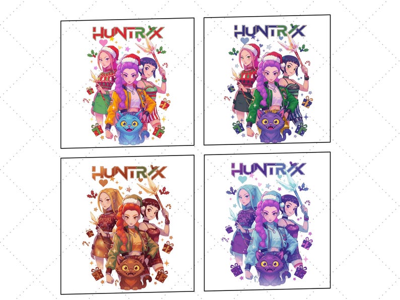 Hunterx Kpop Demon Hunters Christmas PNG – Festive Digital Clipart ...