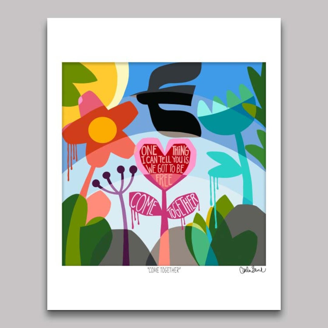 Come Together Art Printed on Paper or Canvas, Standard Sizes, Beatles ...