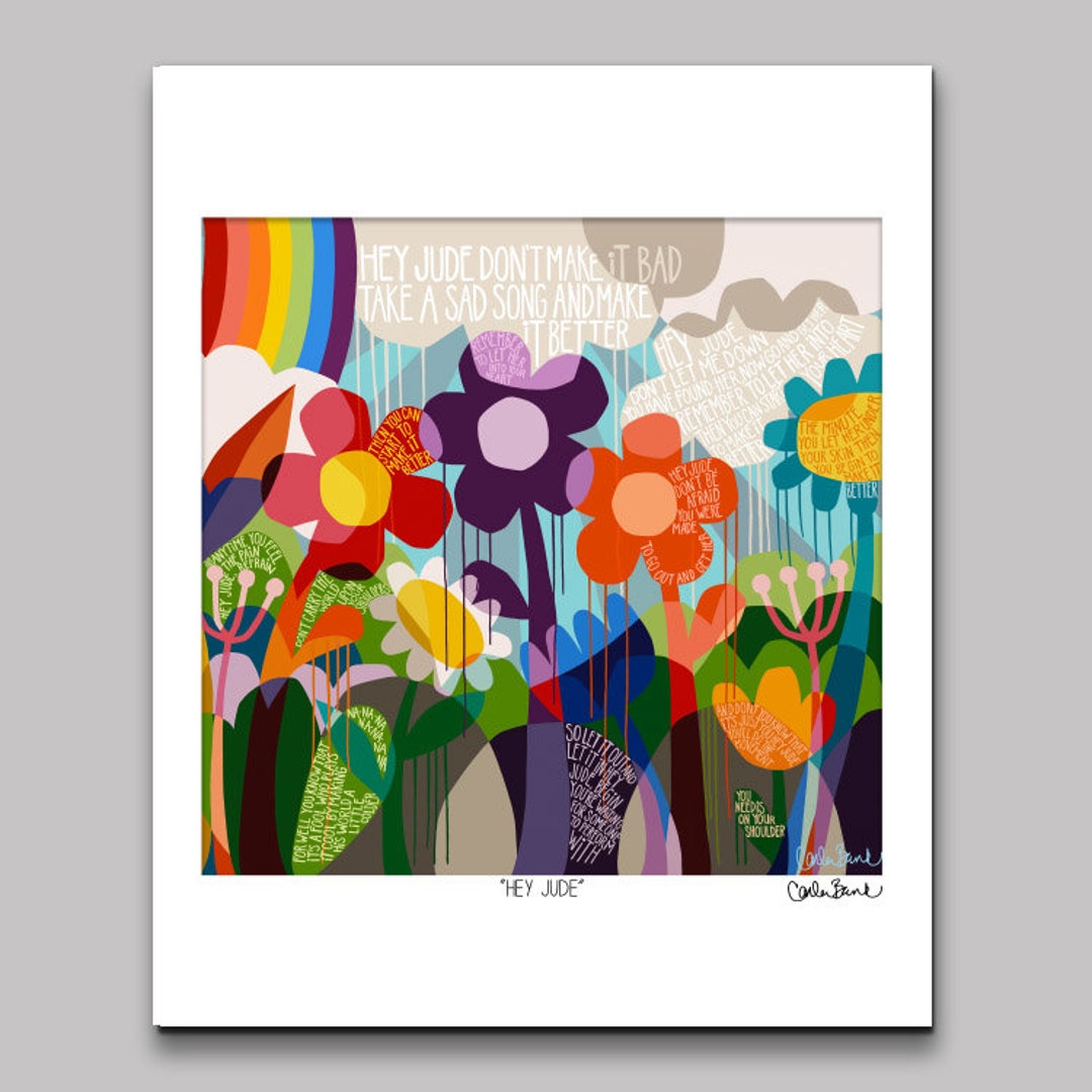 Hey Jude Art Printed on Paper or Canvas, Standard Sizes, Beatles Art - Etsy